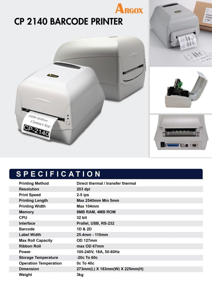 ARGOX-CP2140-Barcode Printer | KK POS System & Hardware | Powerful Cashier System | Kota ...